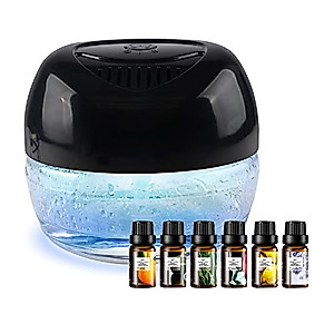ap airpleasure Water-Based Purifier Air Washer, Revitalizer with 6 Colorful lights- Plus Lavender, Orange, Citronella,Lemon, Breathe Easy, Jasmine & Camellia, 10ml Each