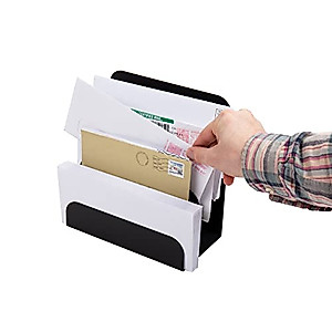 Mind Reader Vertical Desk File Organizer, 6 Slots, Black