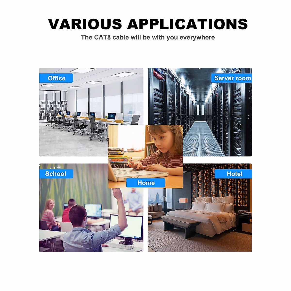 Dacrown Cat 8 Ethernet Cable 50 ft Shielded, Indoor&Outdoor, Heavy Duty High Speed Direct Burial 26AWG Network Wire, 40Gbps 2000Mhz SFTP Patch Cord, in Wall&Weatherproof RJ45 Cable for Router/Modem