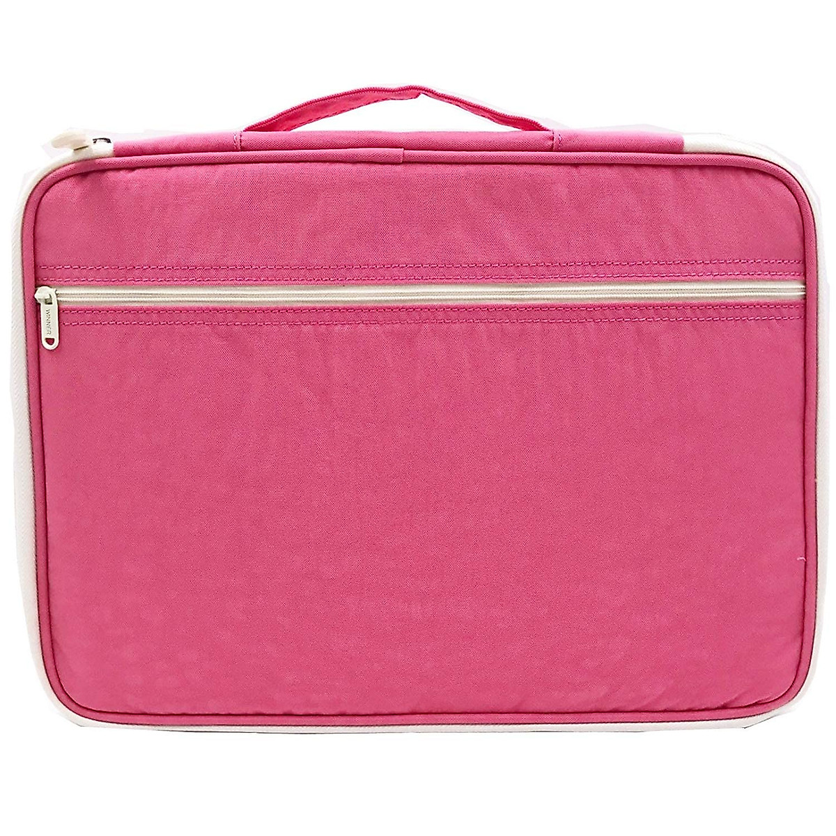 A4 Document Bags Portfolio Organizer-Multi-Functional Waterproof Travel Business Office Meeting Briefcase File Folder Case Zippered Note Pouch for Pads, Planners,13 inch Notebooks, Pens(Pink)