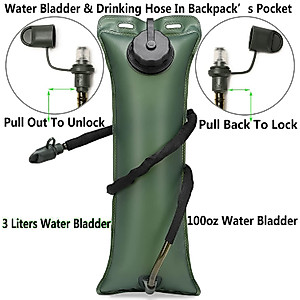 ATBP Tactical Hydration Pack 3L Water Bladder Backpack Lightweight Water Storage Reservoir Bag Daypack for Running Hiking Cycling Biking