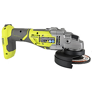 Ryobi P423 18V One+ Brushless 4-1/2" 10,400 RPM Grinder and Metal Cutter w/ Adjustable 3-Position Side Handle and Onboard Spanner Wrench (Battery Not Included, Power Tool Only)