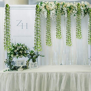 Wellindecor 2 Pcs Artificial Hanging Eucalyptus Leaves Faux Hanging Vines Greenery for Home Indoor Outdoor Garden Wedding Décor (Green), 43.30 × 3.93 inch