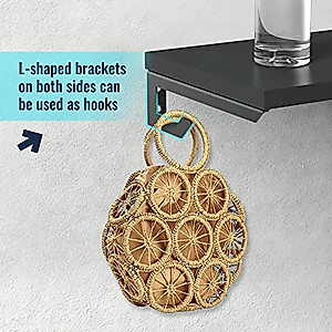 NiHome Black Floating Shelves for Wall Decor Industrial Wall Shelves for Storage Bedroom Hanging Bathroom Shelf Floating Bookshelf Set of 3