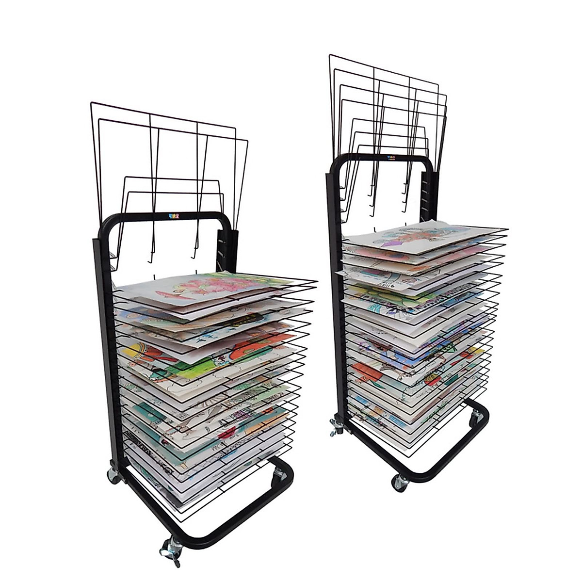 YSCMX Drying Rack, Solid Mobile Art Drying Rack with Wire Shelves for Works of Art Classrooms Studios and Home Use, Black Powder Coated Finish. Drying & Print Racks (Size : 25-Layer)