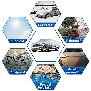 KouKou Truck Cover Waterproof All Weather, 6 Layers Full Pickup Outdoor Cover Length up to 232 inches,Universal Fit Toyota Tacoma, Chevy Silverado, GMC Sierra, Dodge Dakota etc.