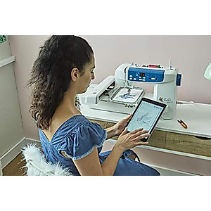 EverSewn Sparrow X Next-Generation Sewing and Embroidery Machine-Customize Designs and Monitor Projects from Your Smart Device, White