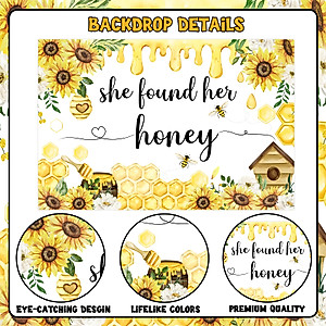 Wonmelody Bee Bridal Shower Decorations Backdrop She Found Her Honey Backdrop Banner Bride to Bee Bridal Shower Decorations Photo Background Meant to Bee Bachelorette Decors for Bee Themed Engagement