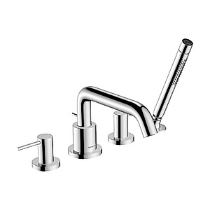 hansgrohe Tecturis S 2-Handle 12-inch Wide Roman Tub Filler Bathtub Faucet and Shower Set in Chrome, 73442001