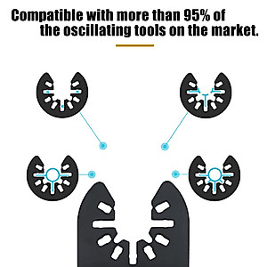 3PCS Oscillating Saw Blades, Wood Metal Multitool Quick Release Blades for Cutting PVC Carpet and Cardboard, Fit Dewalt Rockwell Milwaukee Makita Dremel Bosch Ridgid Craftsman, Black