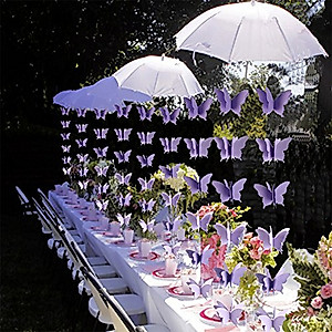 zilue Butterfly Banner Decorative Paper Garland for Wedding, Baby Shower, Birthday & Theme Decor 110 Inches Long Set of 2 Pieces Lightpurple
