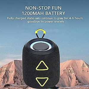 TGUCITESEN Bluetooth Portable Speaker,Wireless Bluetooth Speakers V5.1USB Card,Wireless Speakers with Bluetooth,Micro SD Card,for Outdoor,Travel,Beach,Camping,Indoor Black (X1)