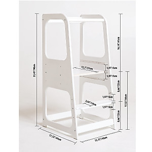 Kitchen Tower Kitchen Stool Safety Stool Toddler Step Stool Kid Step Stool Activity Tower Montessori Tower Stepping Stool (Grey)