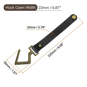 uxcell Leather S Hooks, 4Pcs Camping Hook Hanger Multipurpose S-Shaped Hangers for Outdoor Picnic Hanging Pots Pans Utensils, Black