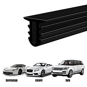 Msyuusr Car Rubber Dashboard Trim Seal Strip, 6.6Ft Universal Windshield Slit Dustproof Sound Insulation Guard Strip for Cars, Trucks, Boats (Black)