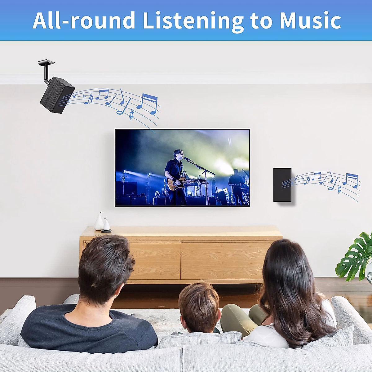 tiebutie Speaker Wall Mount for Samsung SWA-8500S/9000S/9100S/9200S, Adjustable Ceiling/Wall Speaker Mount, Black