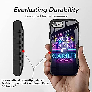 iPhone SE 3rd Gen (2022)/2nd (2020) Case Easter Gamer Play Win Game Over Design for Boys Kids [Shockproof Corners] [Anti-Scratch] [Anti-Slip] Military Grade Protective Case for iPhone 8/7/6/SE