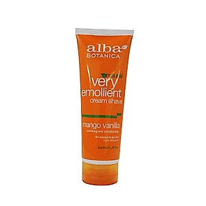 Alba Botanica Very Emollient Cream Shave, Mango Vanilla 8 oz ( Pack of 3)