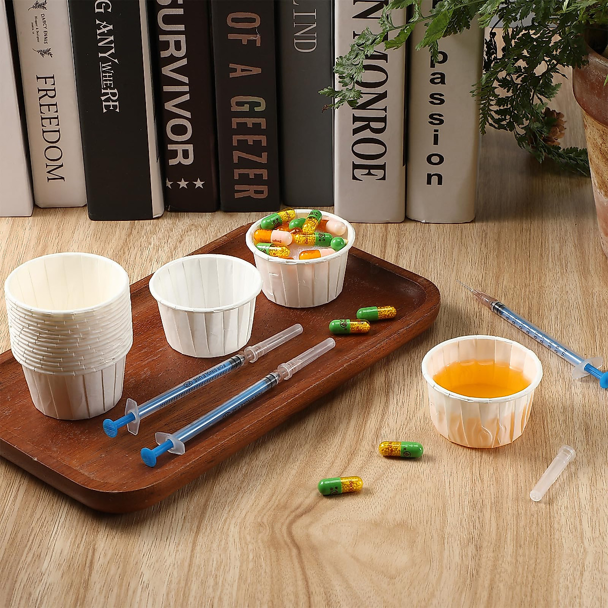 Maxcheck 1200 Pcs Paper Medicine Cups 2 oz Disposable Paper Cups Condiment Cups Small Paper Cups Souffle Cups Portion Cup for Medicine Pills Samples, Medication Distribution, Food, Dessert Serving