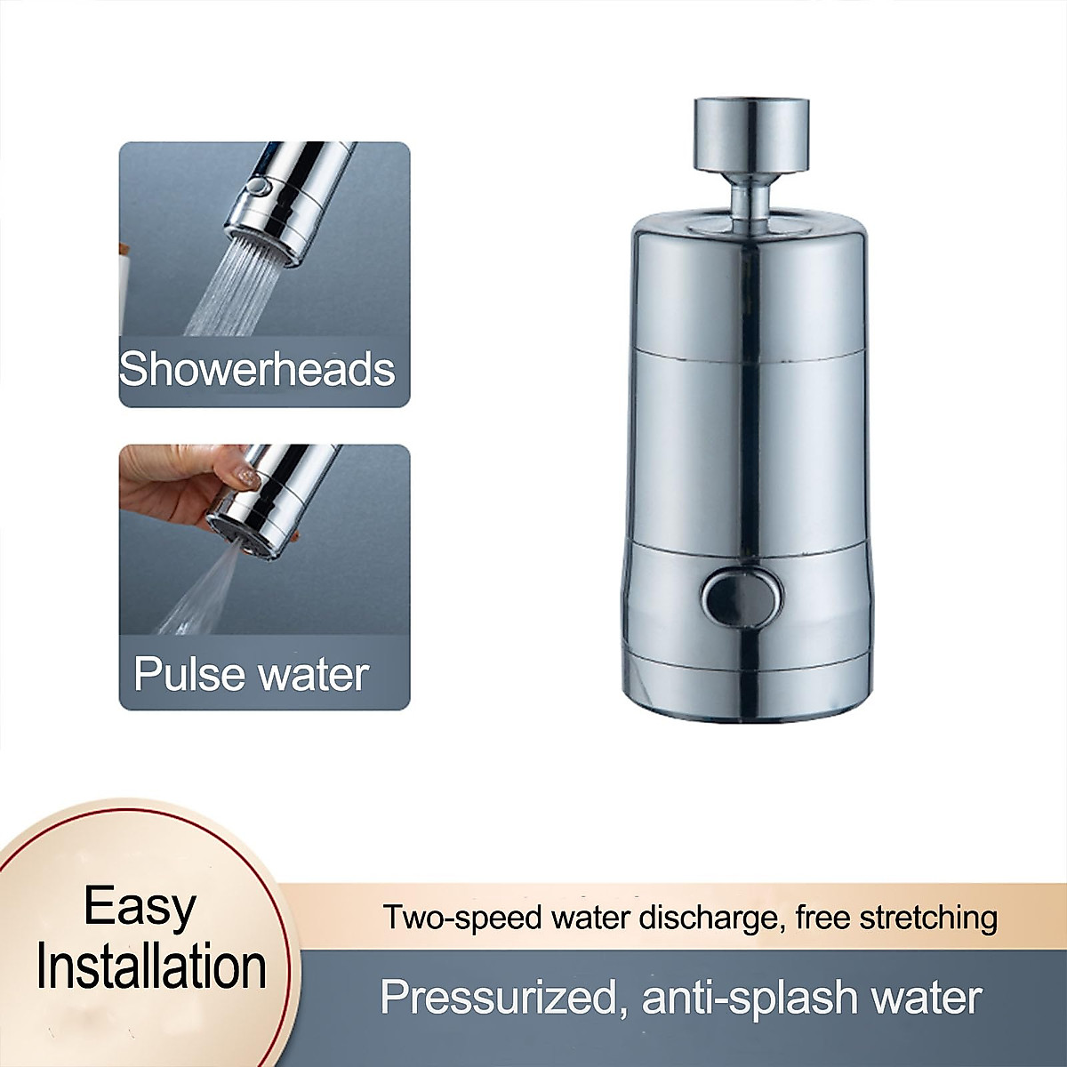 Extendable Faucet Extender - Retractable Flexible Faucet Sprayer with 360° Rotation, Easy-Install No-Tool Design for Kids, Pets, Disabled, Universal Fit for Kitchen Sinks & Bathrooms