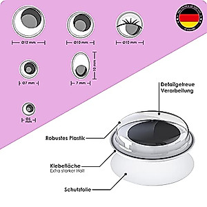 Kitchen Helpis® Funny Google Eyes self Adhesive for handicrafts, 180 Pieces Wiggly Eyes, Googley Eyes Adhesive Large and Small, Stick on Eyes Stickers Mix, Wiggly Eyes self-Adhesive, googleeyes Craft