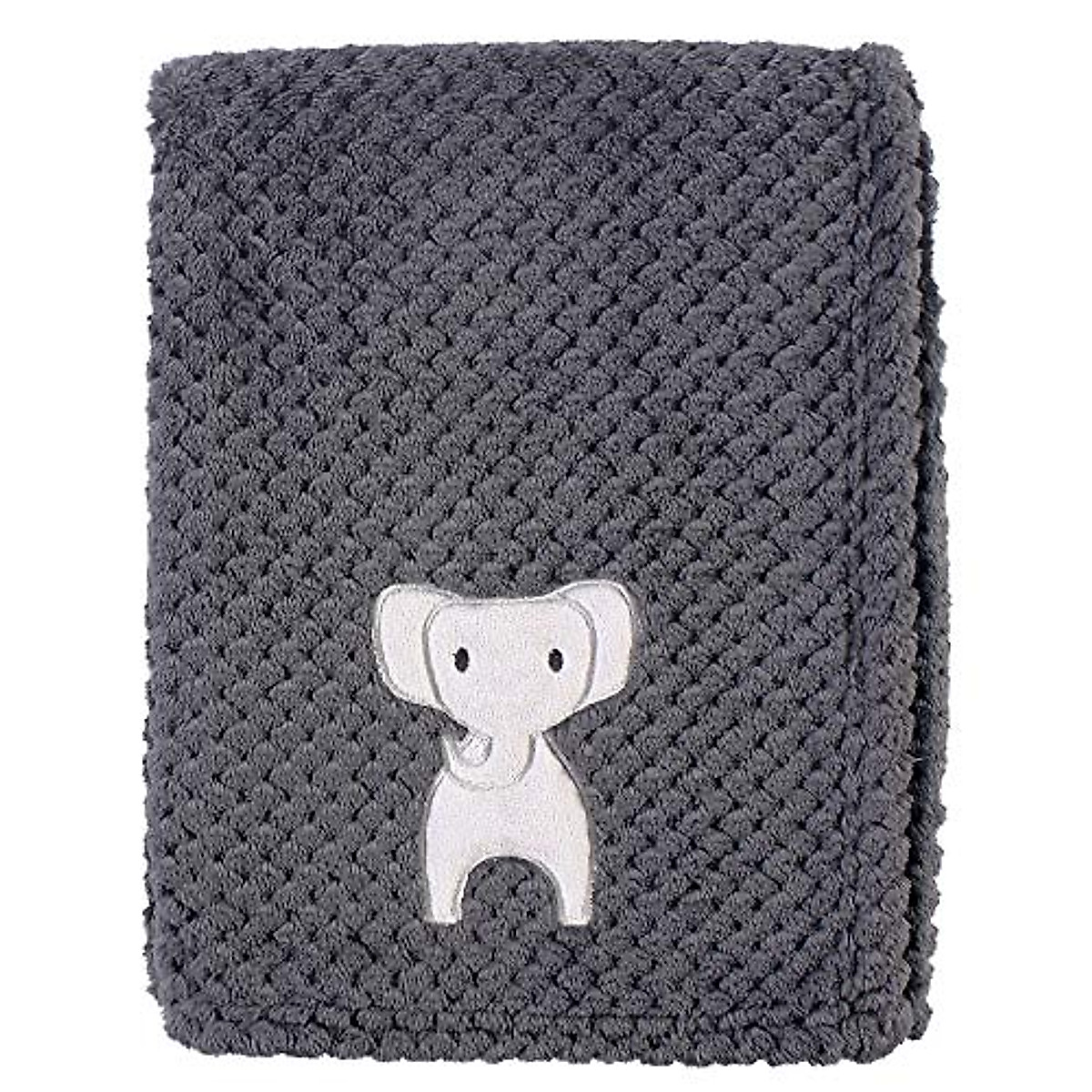 Hudson Baby Unisex Baby Plush Waffle Blanket, Modern Elephant, One Size