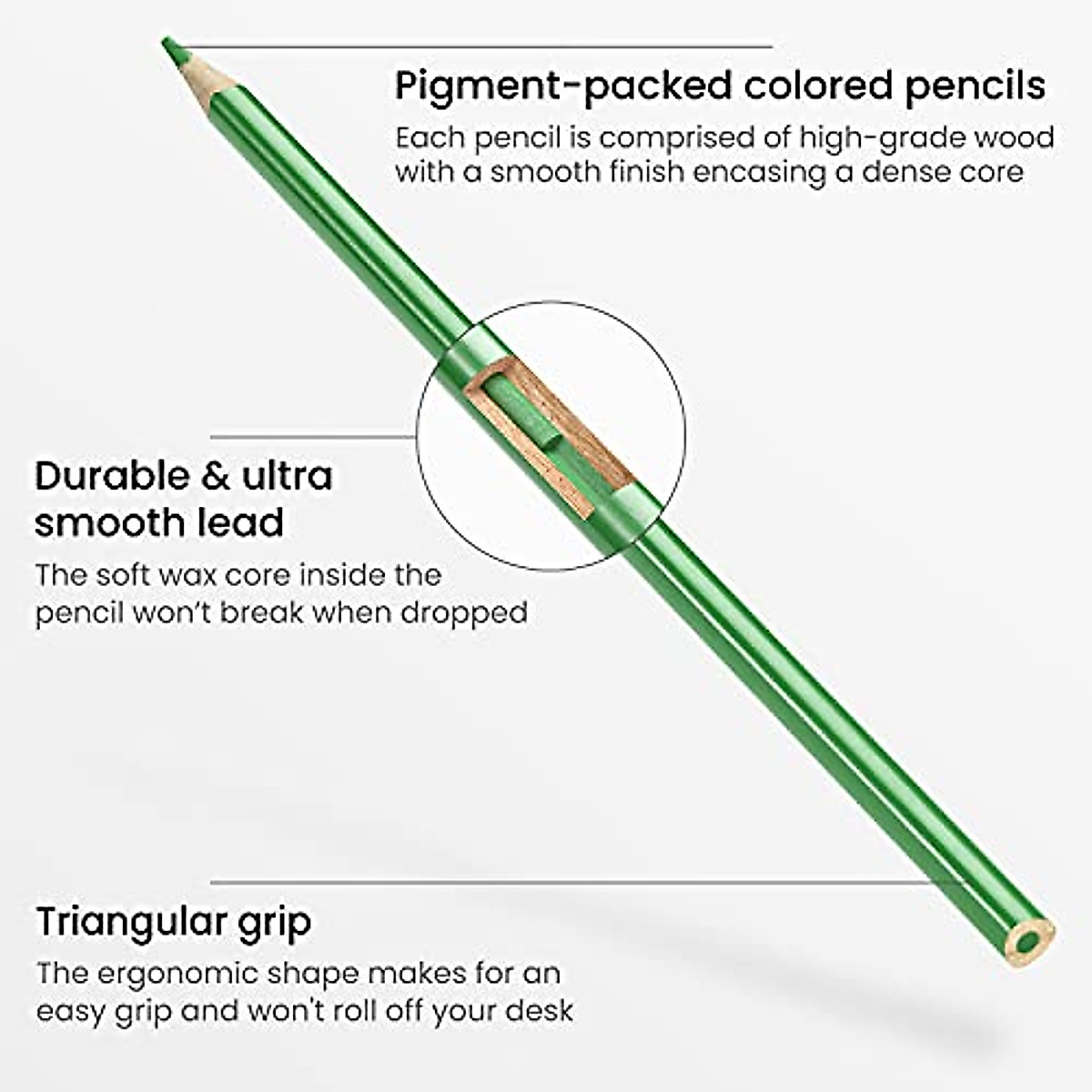 ARTEZA 24 Scented Pencils for Kids, Pre-Sharpened Color Pencils for Kids, Triangular Shape Smelly Pencils for Kids