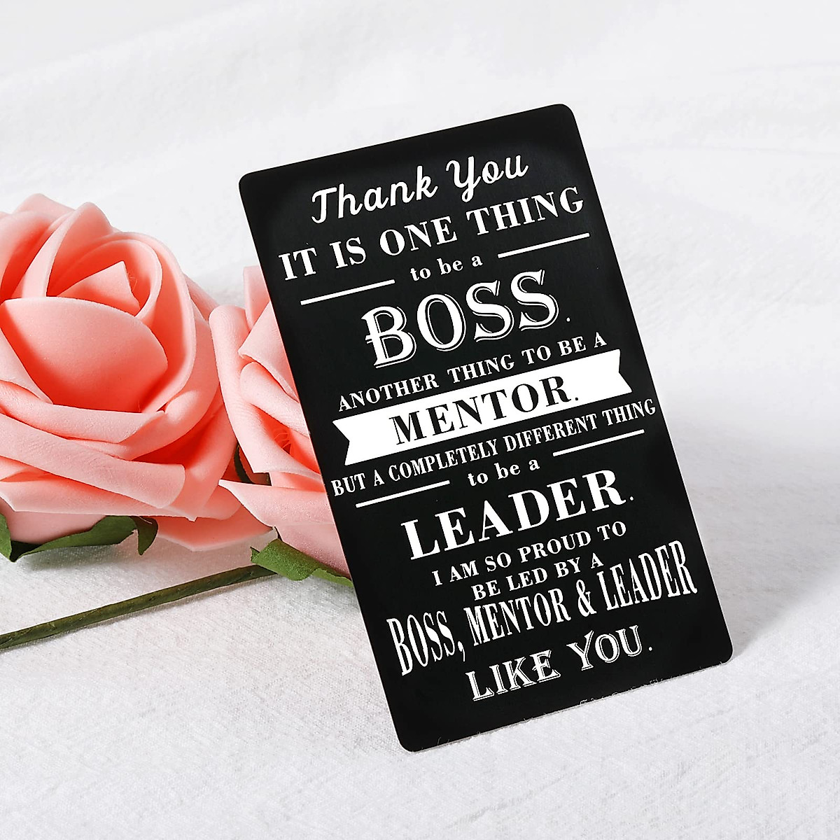 Boss Appreciation Gifts Wallet Card Insert for Mentor Leader Male Female Boss Day Office Thank You Gifts for Supervisor PM Birthday Card Coworker Leaving Going Away Farewell Retirement Christmas Gifts