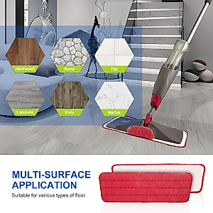 LANMU 3 Pack Microfiber Mop Pads and 2 Pack Scrubbing Pads Compatible with Rubbermaid Reveal Spray Mop,16.5" x 5.5" Reusable Replacement Head Cleaning Refills