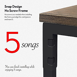 WOHOMO L Shaped Desk 65 Inch No Screw Quick Lock Computer Desk with Storage Basket Gaming Corner Writing Workstation Table with Shelf for Home Office Easy to Assemble, Walnut