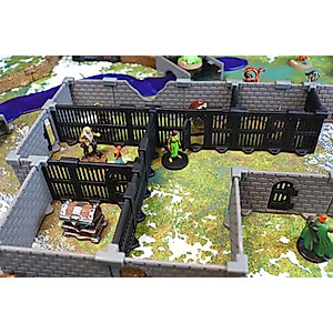 Jail Cells Kit - Mini Dungeon Castle Cavern Terrain for RPGs, Dungeons & Dragons (DND), Pathfinder, War Gaming, and More! by DCD (24+pcs, 0.6sqft, 4rooms)