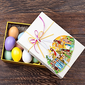 Civaner Make an Easter He Lives Sticker Scenes Religious Easter Stickers Craft Kit for Kids Resurrection Stickers Tree Ornaments Office Christian Jesus Stickers He is Risen Hanging DIY Art(16 Sets)