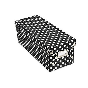 Snap-N-Store Divided Craft Storage Box, Medium, Black & White Polka Dot, 2-Pack (SNS01822)