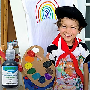 Scribbles 1oz 3D Fabric Paint, Shiny Black