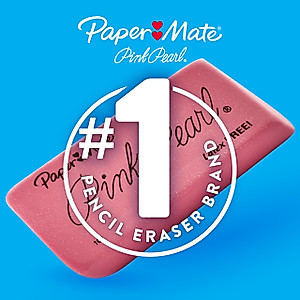 Paper Mate Erasers Pink Pearl Large Erasers, 12 Count