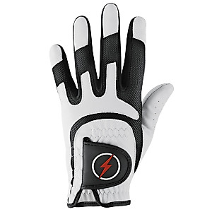 Powerbilt Junior One-Fit Golf Glove, Worn on Left Hand, White/Black