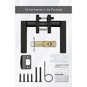 goldenwarm Black Interior Door Handles, Zinc Alloy Matte Black Privacy Door Handles Interior, Heavy Duty Black Door Levers for Bedroom, Contemporary Bathroom Doorhandles Bulk(6 Pack)