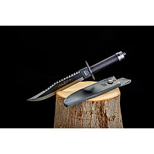 Knife Rambo First Blood Part 2 with Signature of John Rambo, Survival Kit, Sheath