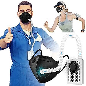 Rsenr Multifunctional Electrical Air Purifier Maskes,Reusable 3 Speeds Fan Modes Air Purifier with HEPA Filter for Travel,Cycling,Running,Climbing,Outdoor Sports