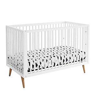 Contours Roscoe 3-in-1 Convertible White Standard Baby Crib, Converts from Baby Crib to Toddler Bed and Daybed, Fits Standard Full-Size Crib Mattress, Easy to Assemble - White
