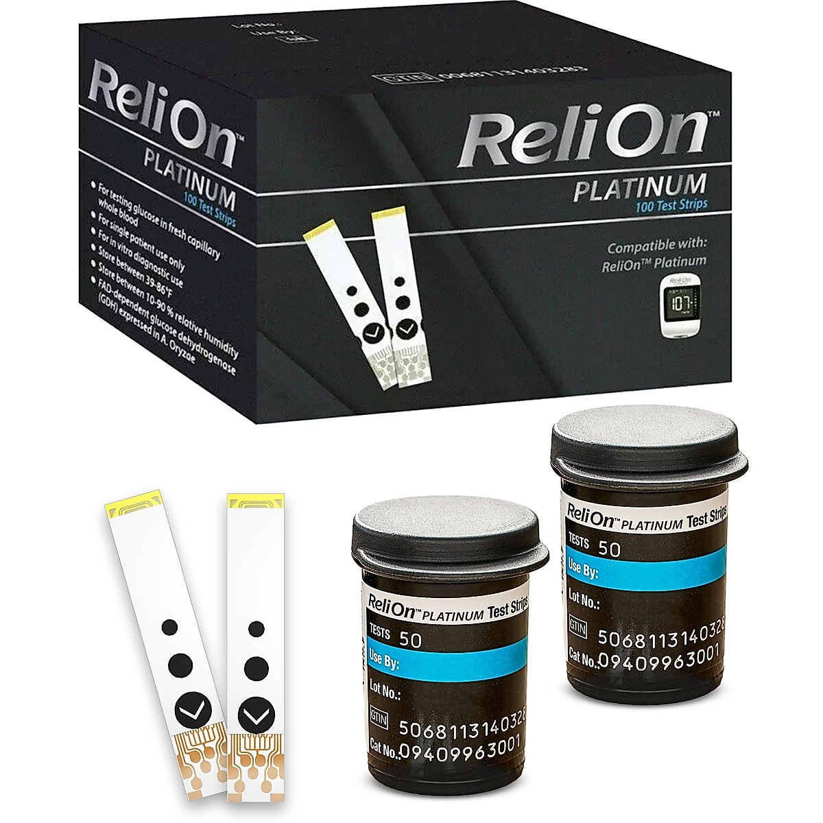 Blood Glucose Test Strips, 100 Count | Ideal for Glucose Monitor Kit, Glucose Level Testing | Reliable Readings | Accurate & Easy to Use | High Accuracy Strips