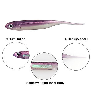 JOHNCOO 20pcs Soft Baits Shad Fishing Lures Paddle Tail Swimbaits Plastic Lures for Bass Trout Fishing Gifts for Men