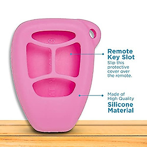 Keyless2Go Replacement for New Silicone Cover Protective Case for 4 Button Remote Keys with FCC KOBDT04A - Pink