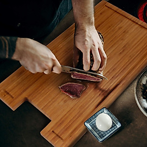 BambooMN Bamboo Griddle Cover/Cutting Board for Viking Cooktops, New Vertical Cut, Small (10.25"x19.8"x0.75")