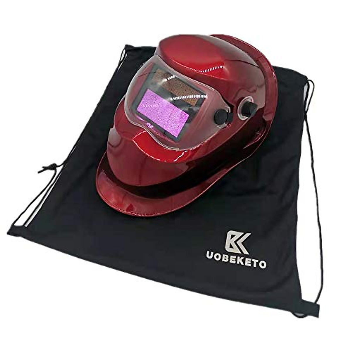 UOBEKETO Welding Helmet Mask Hood Storage Carrying Bag Drawstring Backpack with Drawstring Locking for Welding Motorcycle Bicycle Ski Equestrian Helmet (45x40cm)