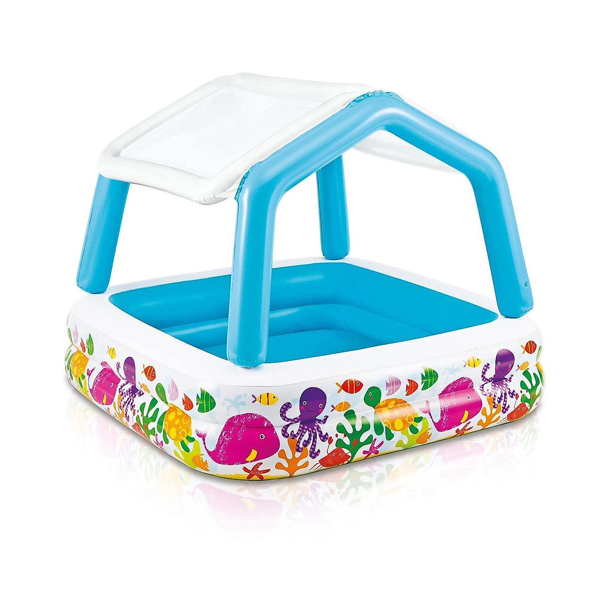 Intex Sunset Inflatable Baby Pool (2 Pack) & Inflatable Ocean Scene Kids Pool