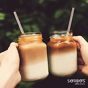 Sorbos Edible Straws, Chocolate Flavored, Sustainable, Individually Packaged, No Plastic, No Allergens, No Gluten, No PFAS, 100 Percent Biodegradable, 7.4 inches long (Pack of 200)
