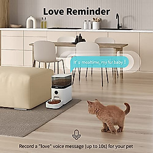 Vinticc Automatic Timed, Pet Dry Food Dispenser for Cat and Dog, WiFi Cat Feeder with APP Control, 20 Portions, 1-6 Meals Per Day, Up to 10s Meal Call