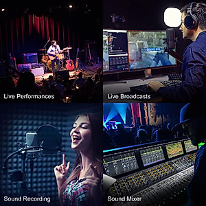 NUOSIYA Phantom Power 48V, 1-Channel Phantom Power Supply for Condenser Microphone with 10Ft XLR Female to Male Mic Cable，Dual Charging Ports, Metal Box, Black