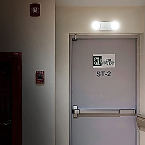 FREELICHT 6 Pack Emergency Light, Emergency Lights for Business + 6 Pack Green LED Exit Sign with Battery Backup